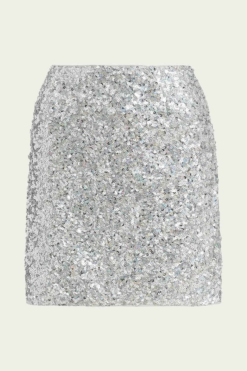 Ferlin Sequin-Embellished Mini Skirt in Silver